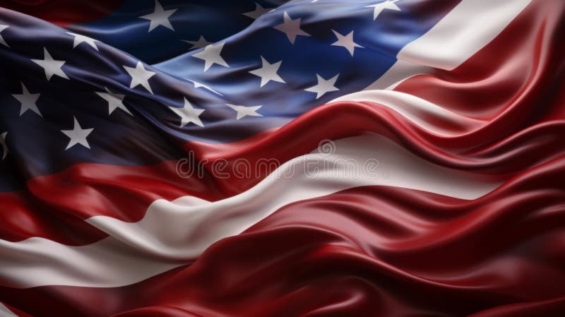 American Flag Waving in the Wind. Neural Network AI Generated Stock ...