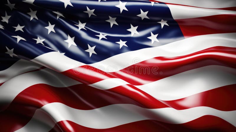 American Flag Waving in the Wind, Suitable for Patriotic Designs Stock ...