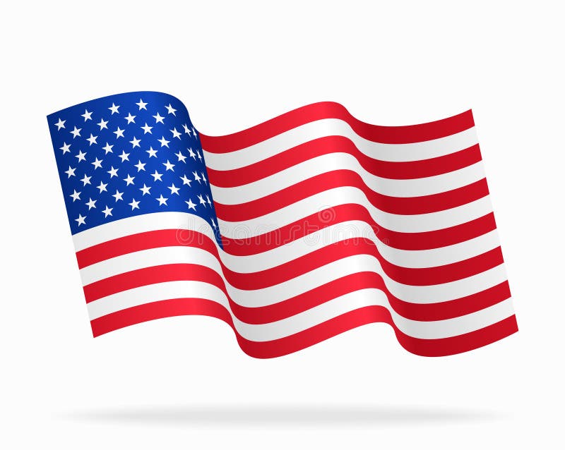 American Flag Wavy Background Layout. Vector Illustration. Stock ...
