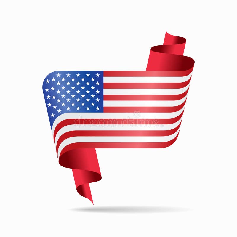American Flag Wavy Ribbon Background. Vector Illustration. Stock Vector ...
