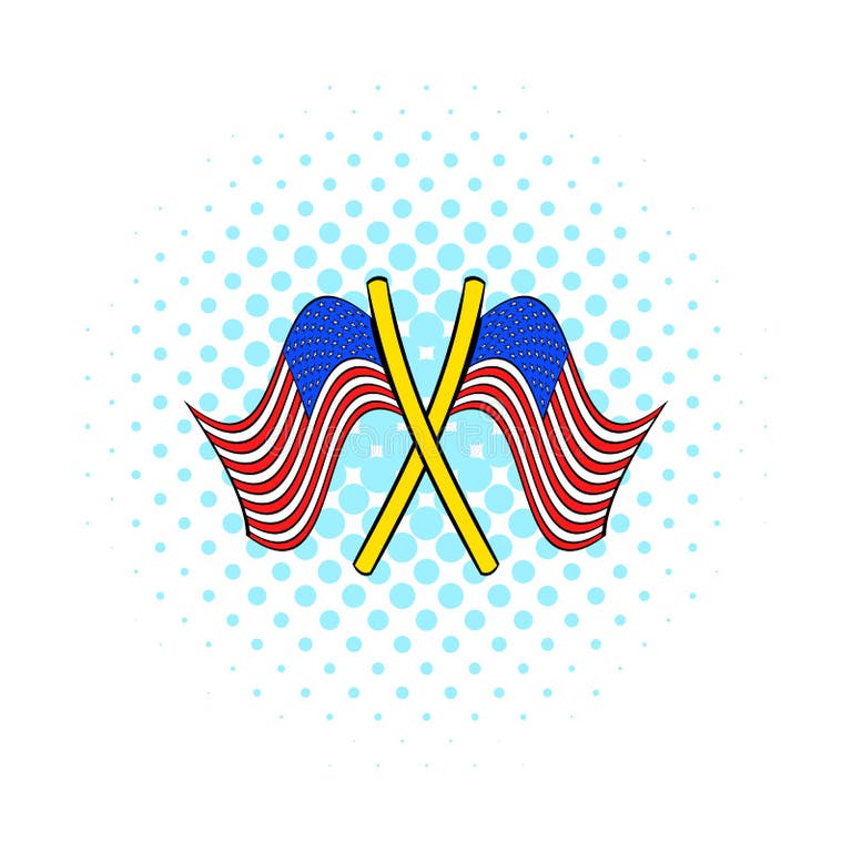 American Flags Icon, Comics Style Stock Vector - Illustration of ...