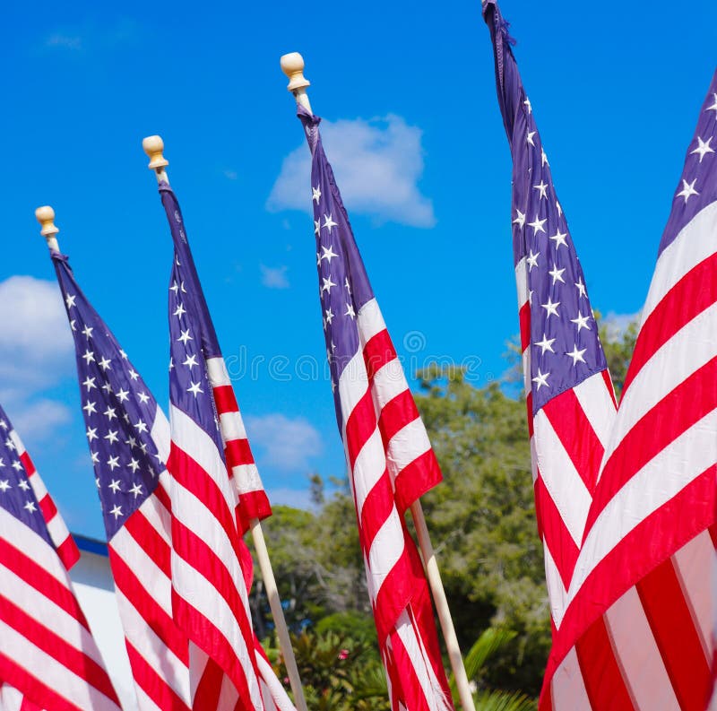 American Flags stock photo. Image of display, star, blue - 96588826