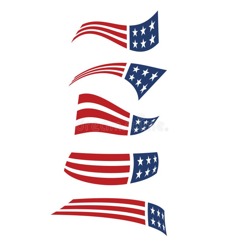 American Flying Flag Logos stock illustration. Illustration of ...