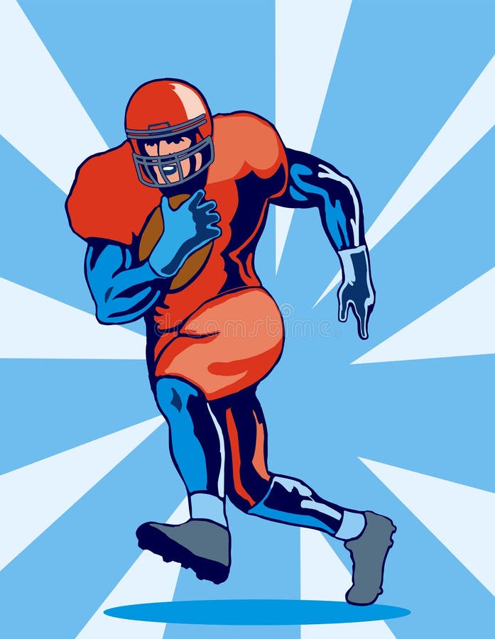 American Fooball Running Back Stock Vector - Illustration of charging ...