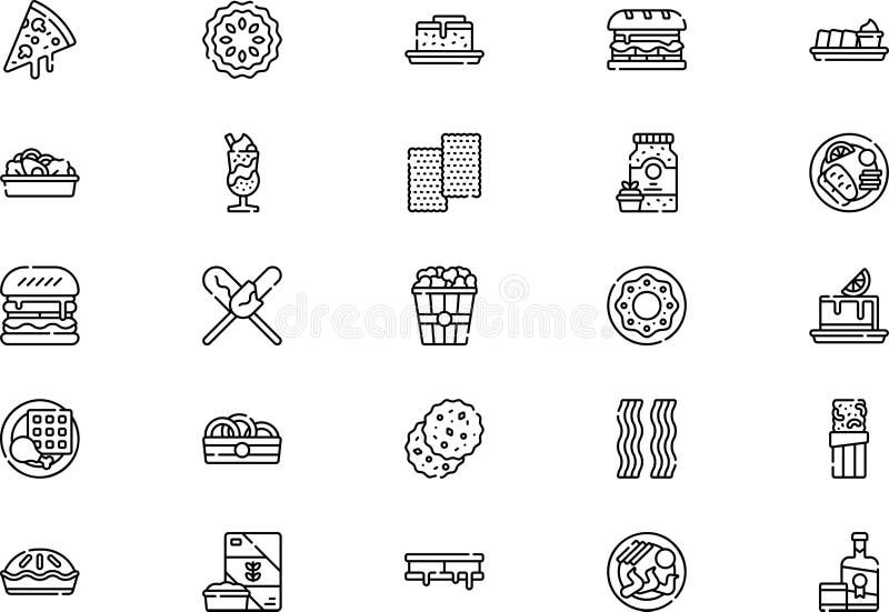 American Food Icons Collection is a Vector Illustration with Editable ...