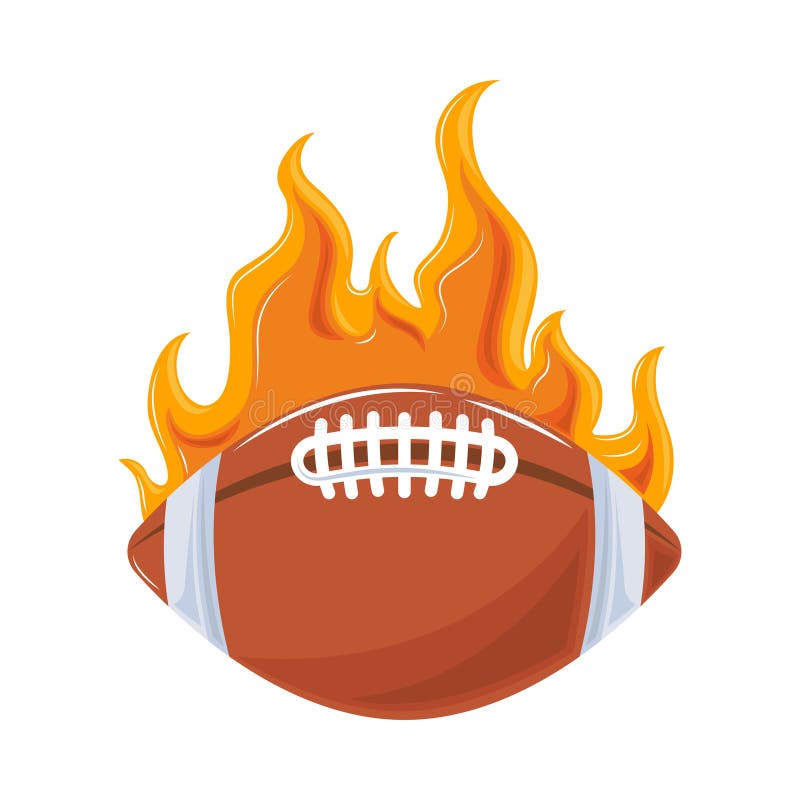 American Football Ball on Fire Stock Vector - Illustration of play ...