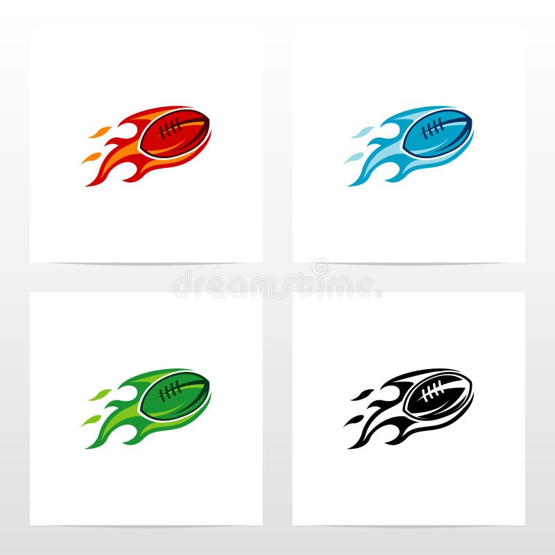 American Football Ball on Fire Logo Design Stock Vector - Illustration ...