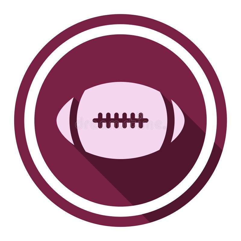 American Football Ball Icon with Long Shadow Stock Vector ...