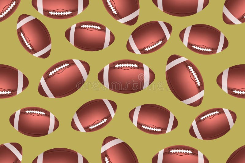 American Football Ball Seamless Pattern Stock Vector - Illustration of ...