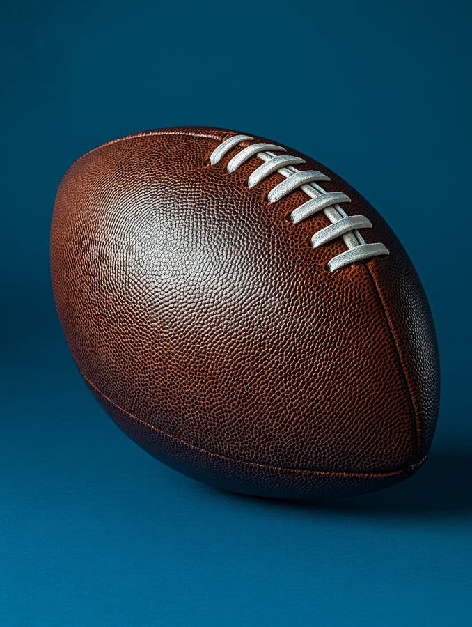 American Football on a Blue Background. Stock Image - Image of pass ...