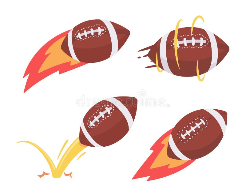 American Football Burst into Flames. American Football Match Elements ...