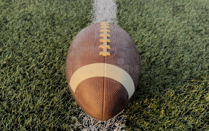 American Football on Football Field Background Stock Photo - Image of ...