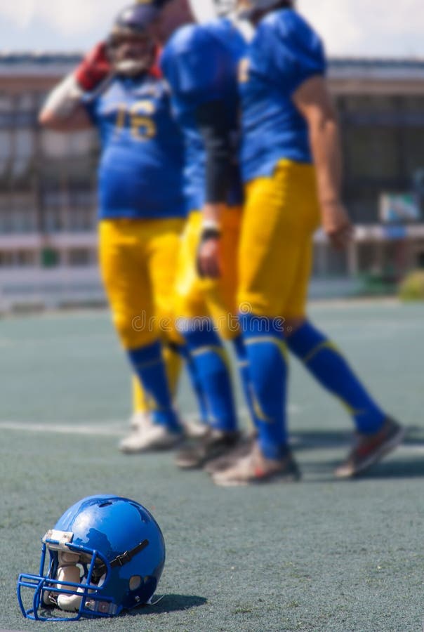 American Football Game for Strong Men Stock Image - Image of purple ...