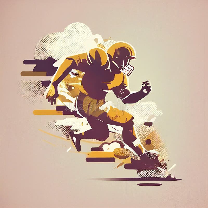 American Football or Gridiron Illustrations Showcasing the Dynamic ...