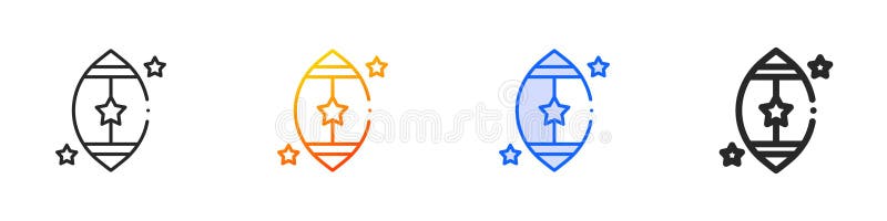 American Football Icon.Thin Linear, Gradient, Blue Stroke and Bold ...