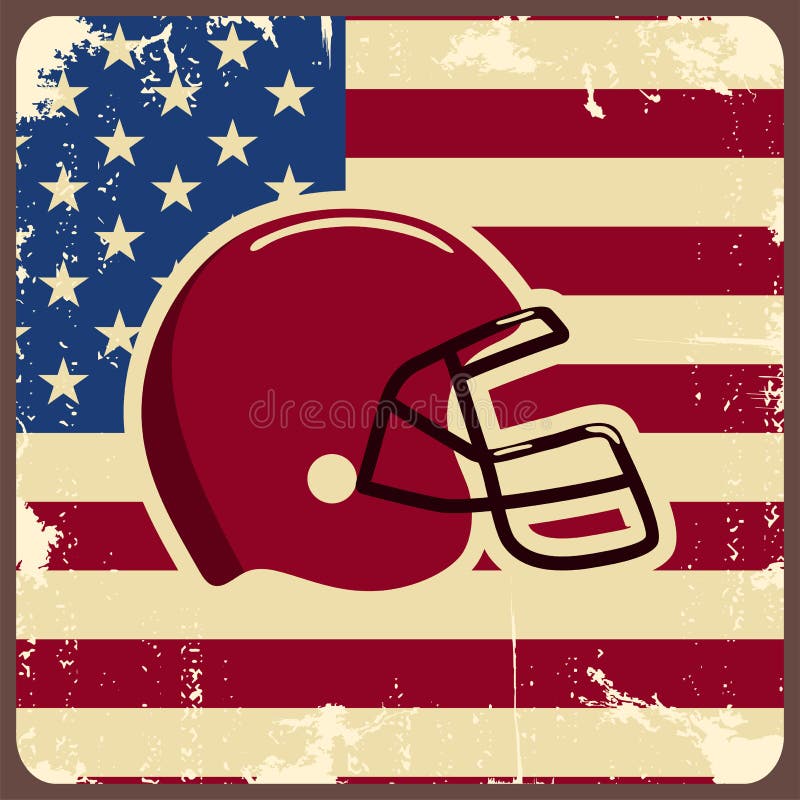 American Football Label with Helmet and Flag Stock Vector ...