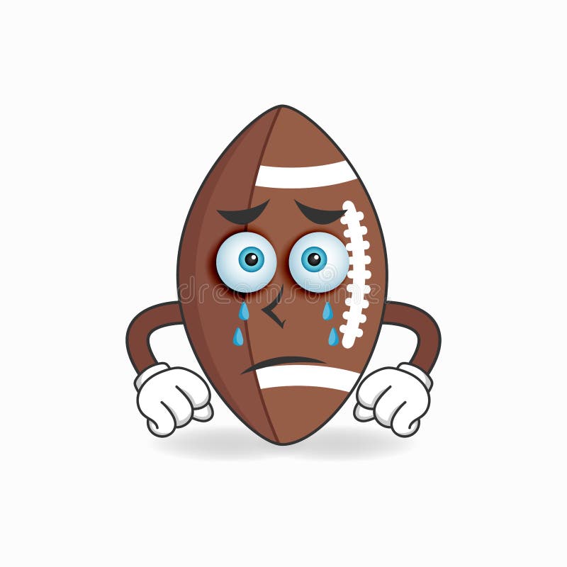 American Football Mascot Character with Sad Expression. Vector ...