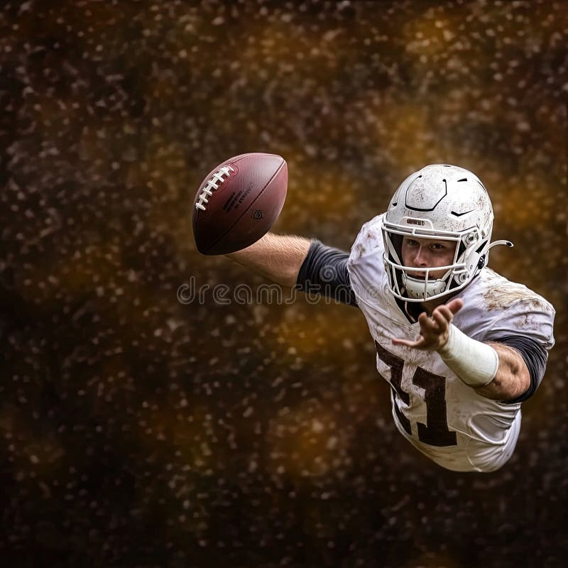 American Football Player Catching Ball Stock Illustration ...