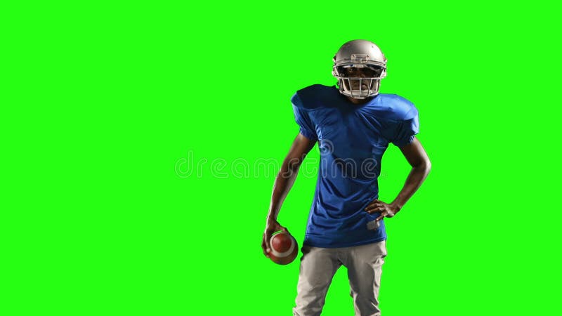 American Football Player on Green Screen Stock Video - Video of high ...