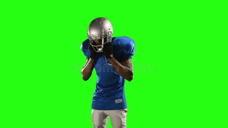 American Football Player on Green Screen Stock Video - Video of player ...
