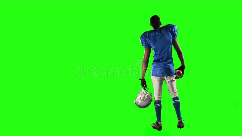 American Football Player on Green Screen Stock Video - Video of rugby ...
