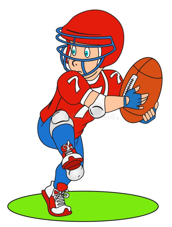 Cartoon American Football Player Catching