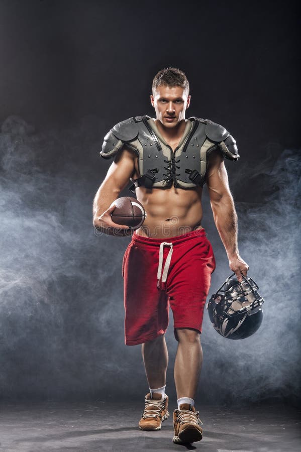 American Football Player Posing Stock Photo - Image of athlete ...