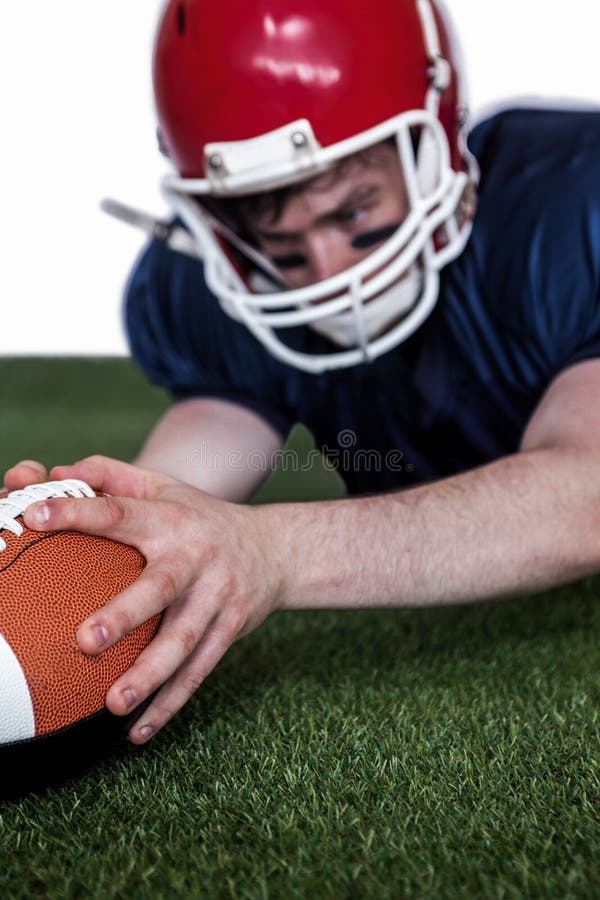 American Football Player Scoring a Touchdown Stock Image - Image of ...