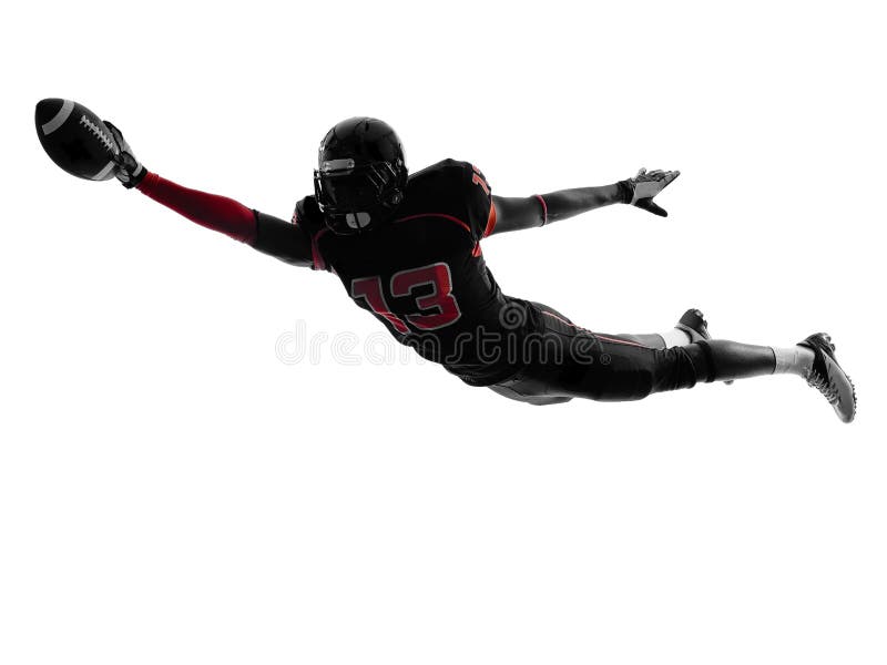 American Football Player Quarterback Passing Portrait Silhouette Stock ...
