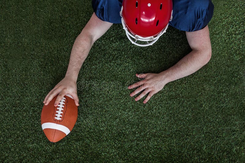 American Football Player Scoring a Touchdown Stock Photo - Image of ...