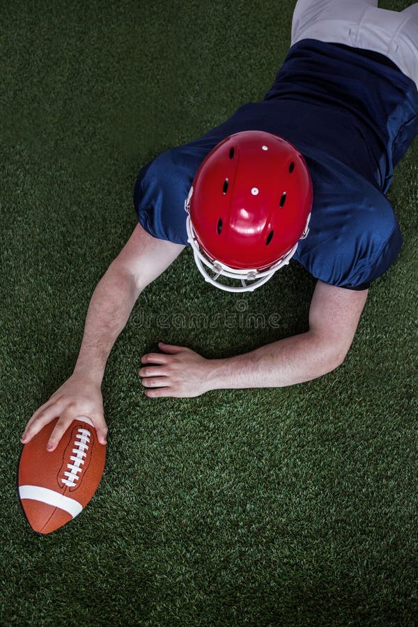 American Football Player Scoring a Touchdown Stock Image - Image of ...