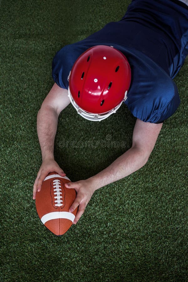 American Football Player Scoring a Touchdown Stock Image - Image of ...