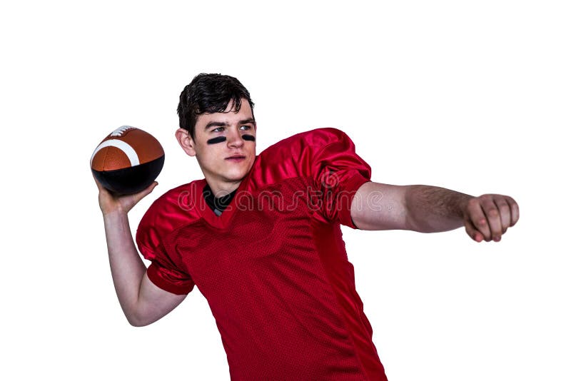 American Football Player Throwing a Ball Stock Photo - Image of ...