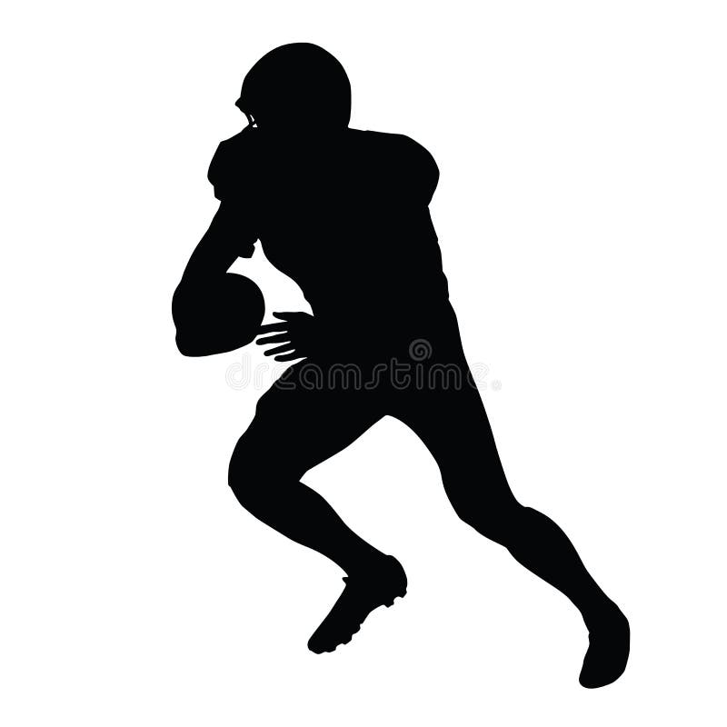 American Football Player, Vector Silhouette Stock Vector - Illustration ...