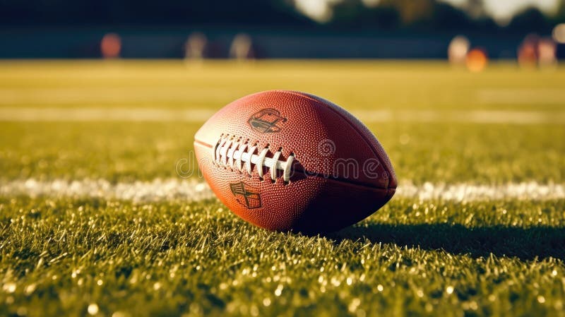 American Football Positioned for a Kickoff. Generative AI Stock ...