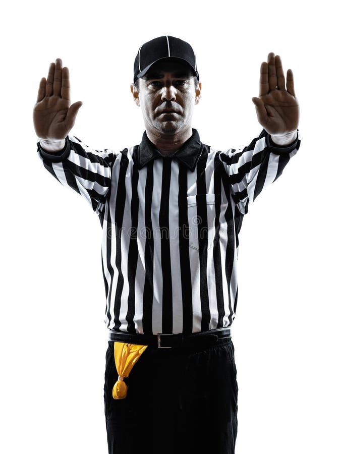 American Football Referee Gestures Silhouette Stock Photo - Image of ...