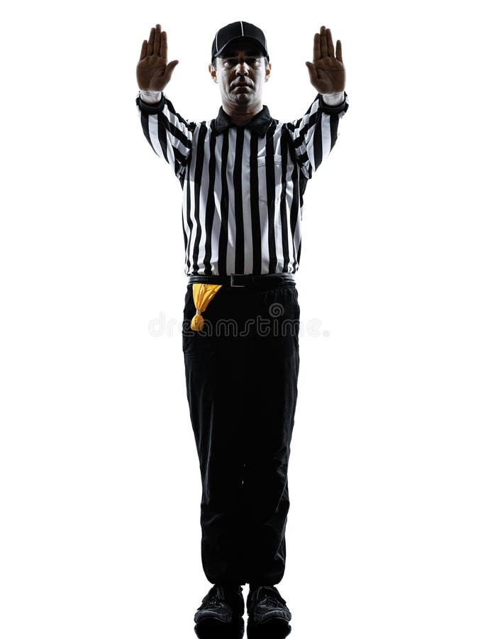 American Football Referee Gestures Time Out Silhouette Stock Photo ...