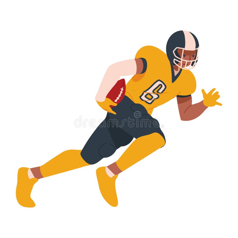 American Football Running Player Stock Vector - Illustration of game ...