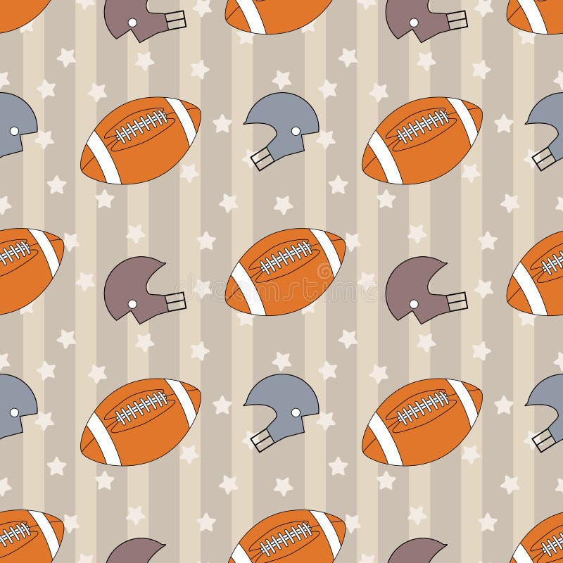 American Football Seamless Pattern Stock Vector - Illustration of ...