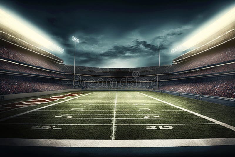 American Football Stadium View. Generative Ai Stock Illustration ...