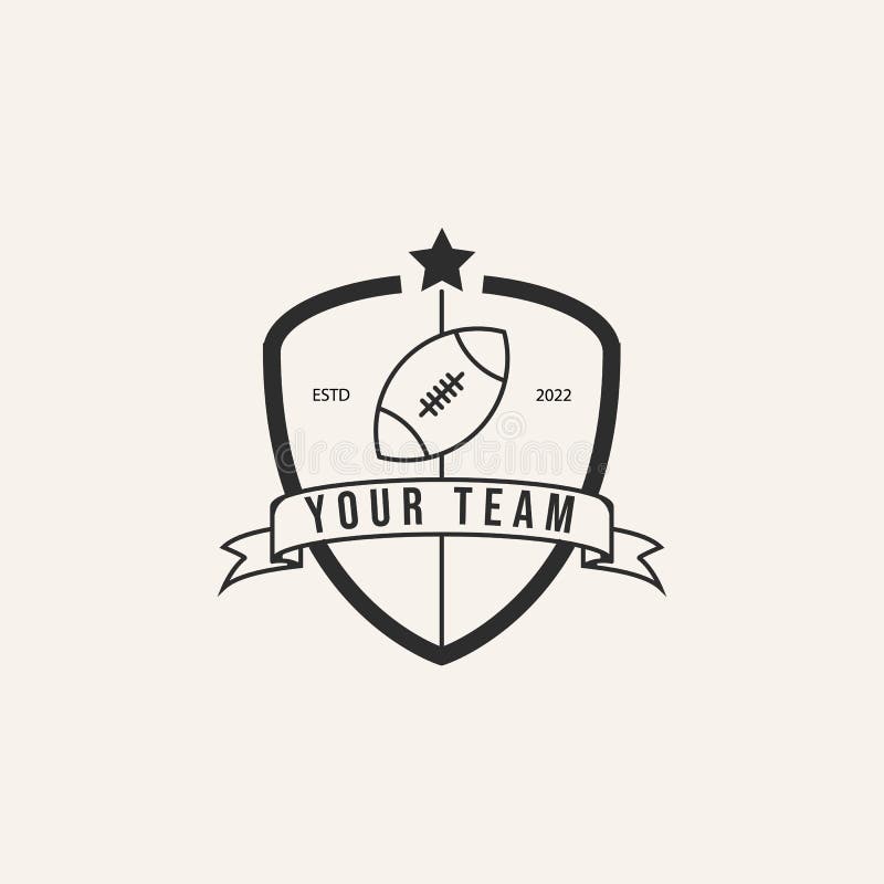 American Football Team Line Logo Vector Design Stock Vector ...
