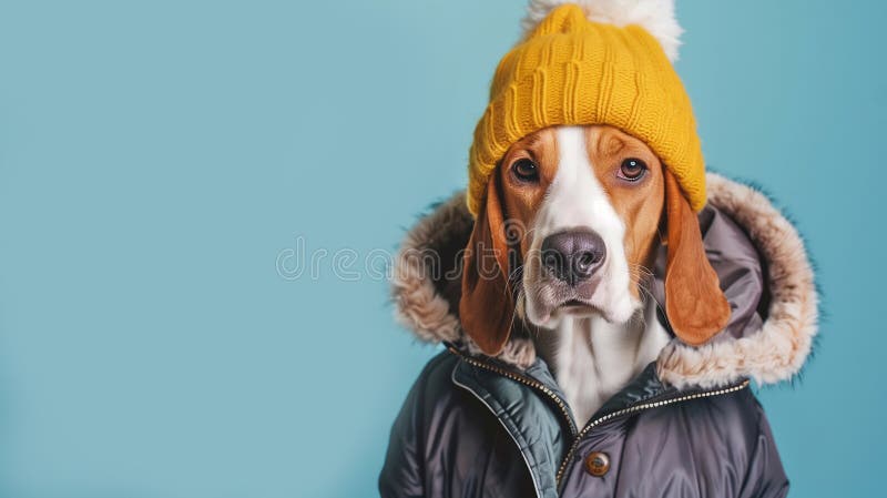 American Foxhound on Blue Background Stock Illustration - Illustration ...