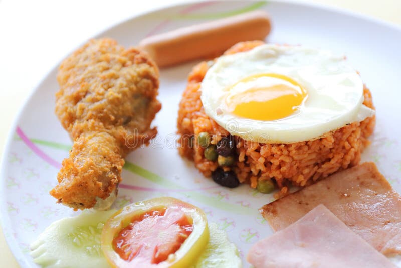 American Fried Rice Breakfast Set Stock Image - Image of rice, healthy ...