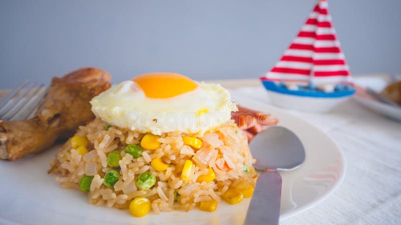 American fried rice. stock image. Image of american, fork - 71109557