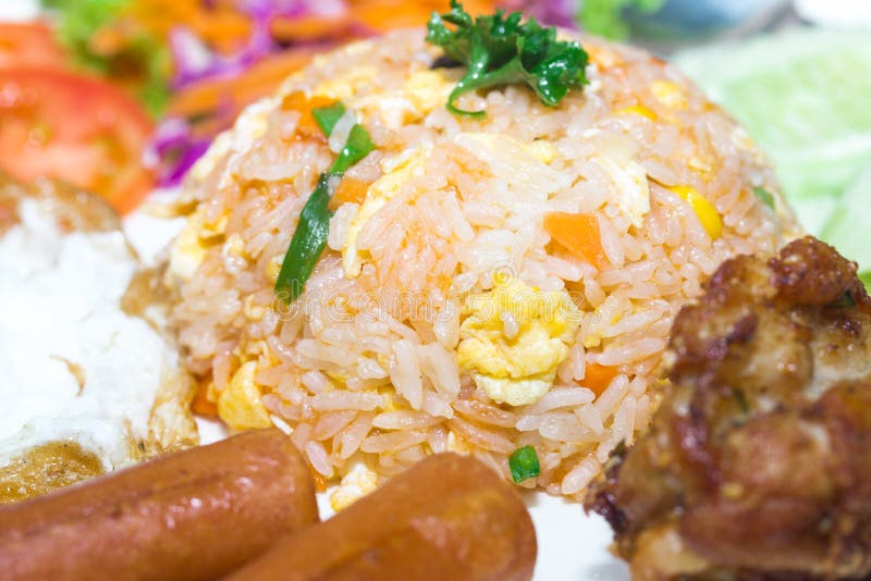 American fried rice stock photo. Image of dish, drumsticks - 82386162