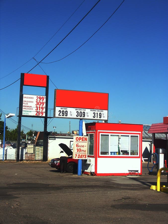 Line of Fast Food Restaurants and Gas Stations Editorial Image - Image ...