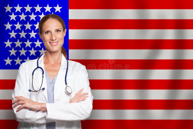 American General Practitioner Gp on the Flag of USA Stock Image - Image ...