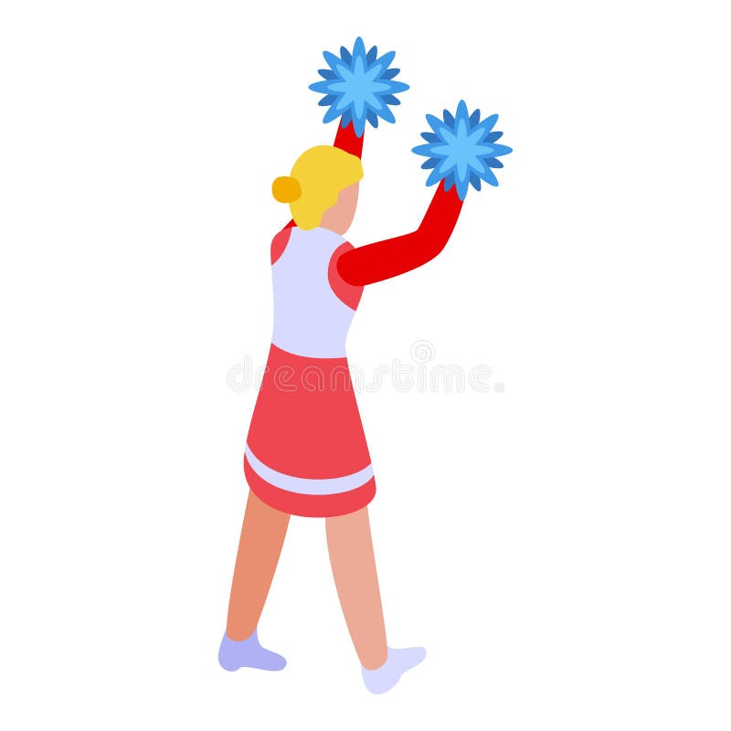American Girl Icon Isometric Vector. Cheer Leader Stock Illustration ...