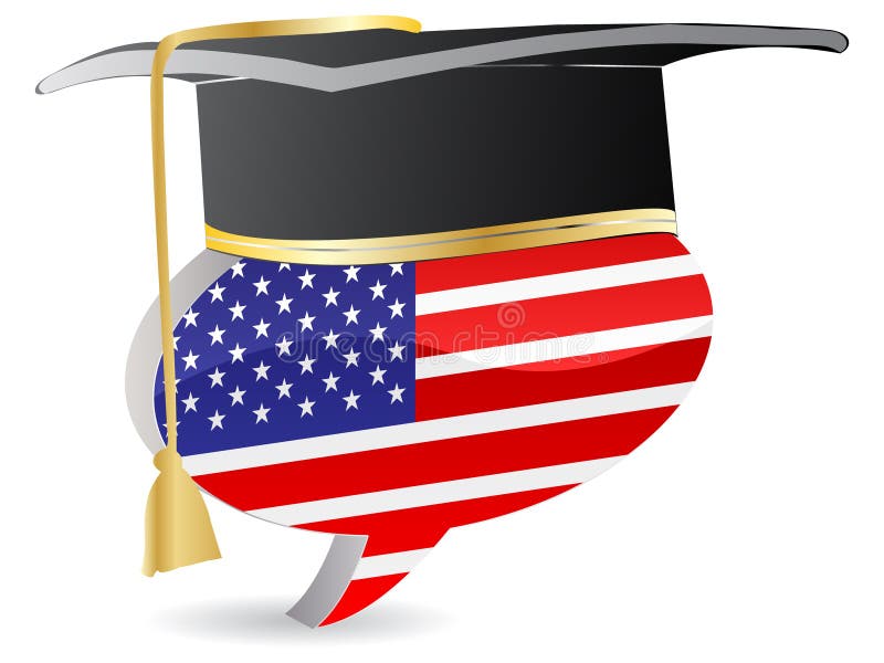 United States Maps with Graduation Cap and Diploma Stock Illustration ...