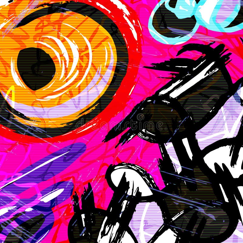 American Graffiti Style Illustration Psychedelic Abstract Quality ...